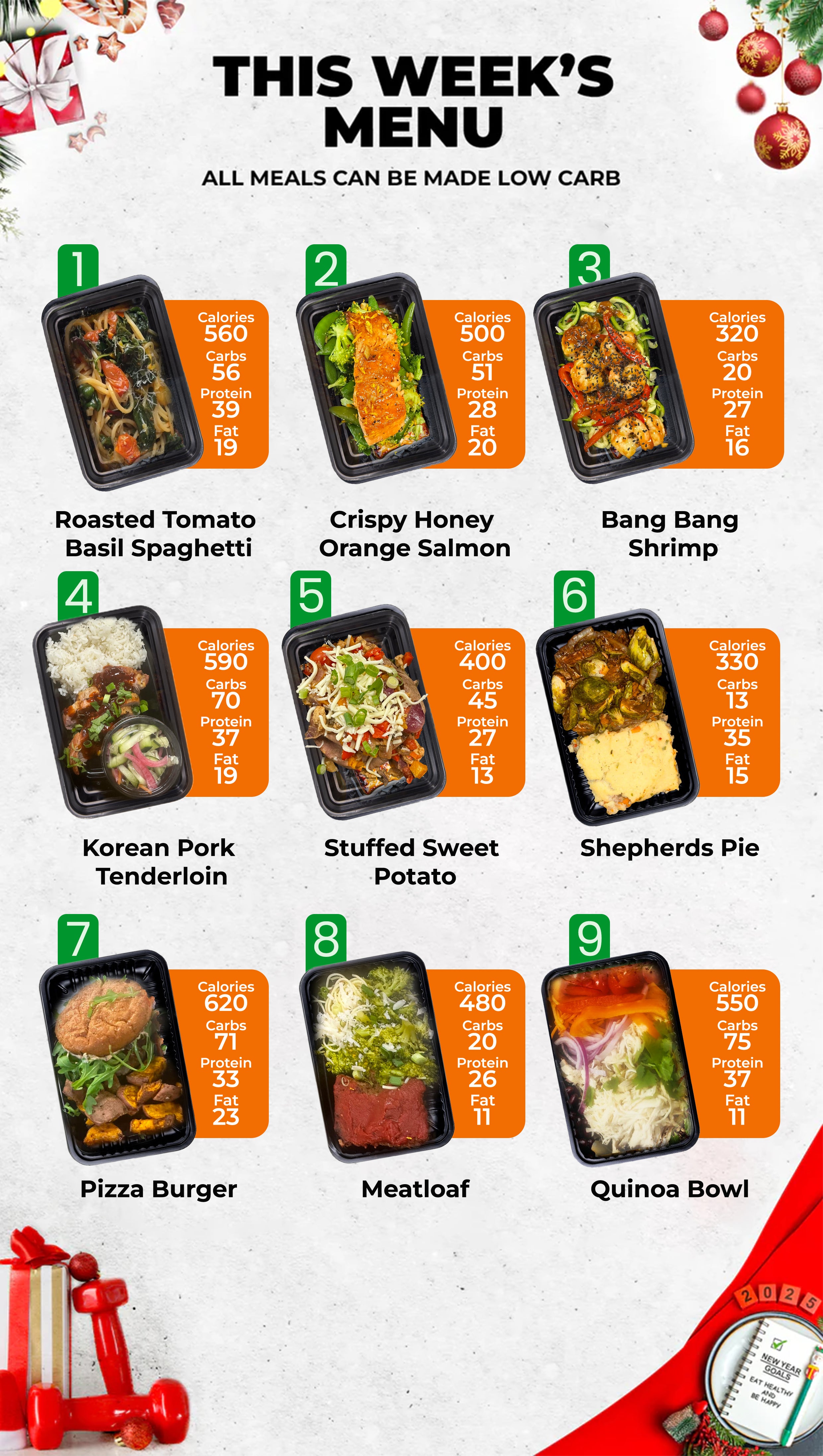 Choose Your 9 Meals This Week – Healthy Chef Steph Meal Prep